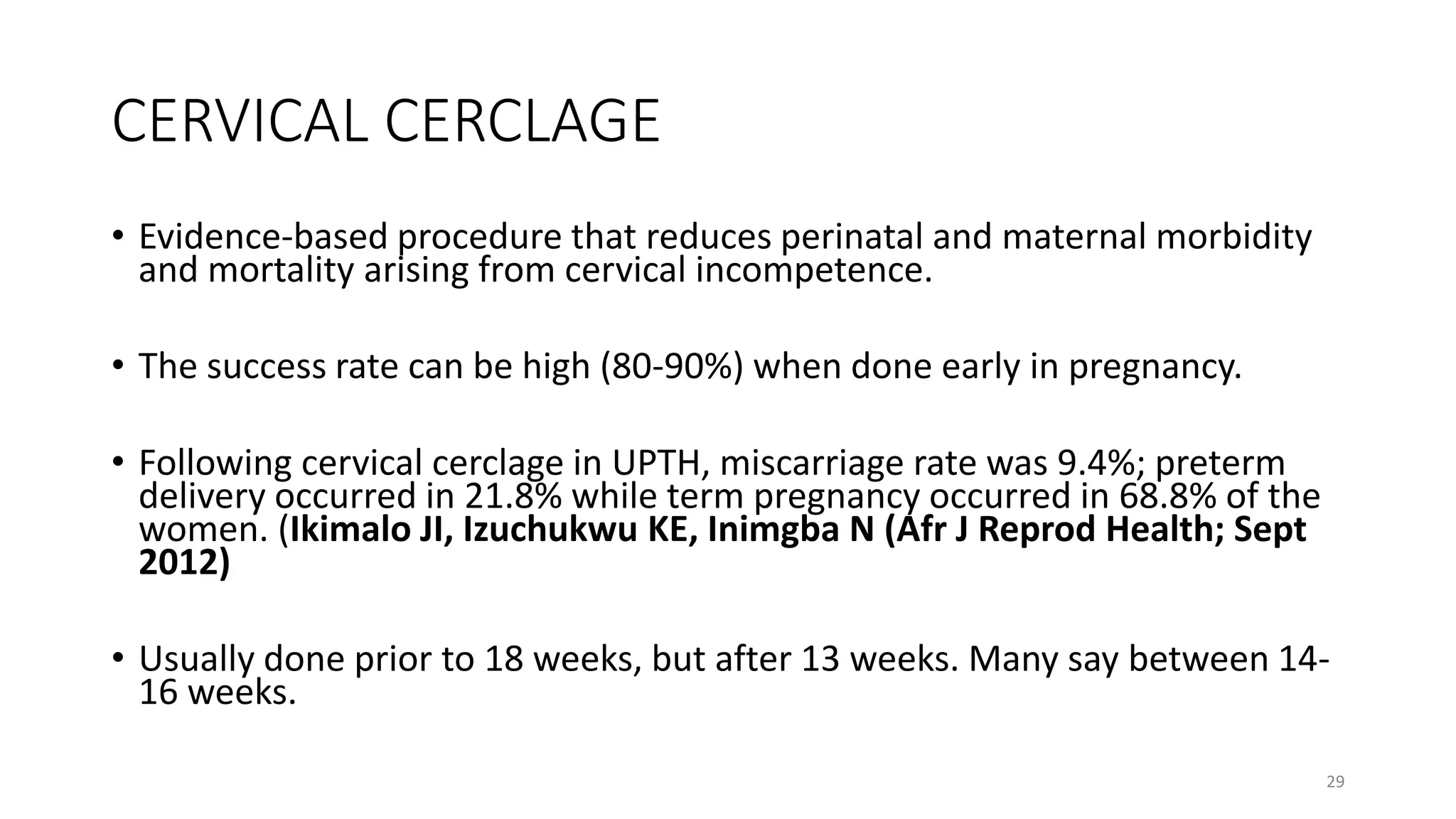 Management of Cervical Incompetence | PPTX