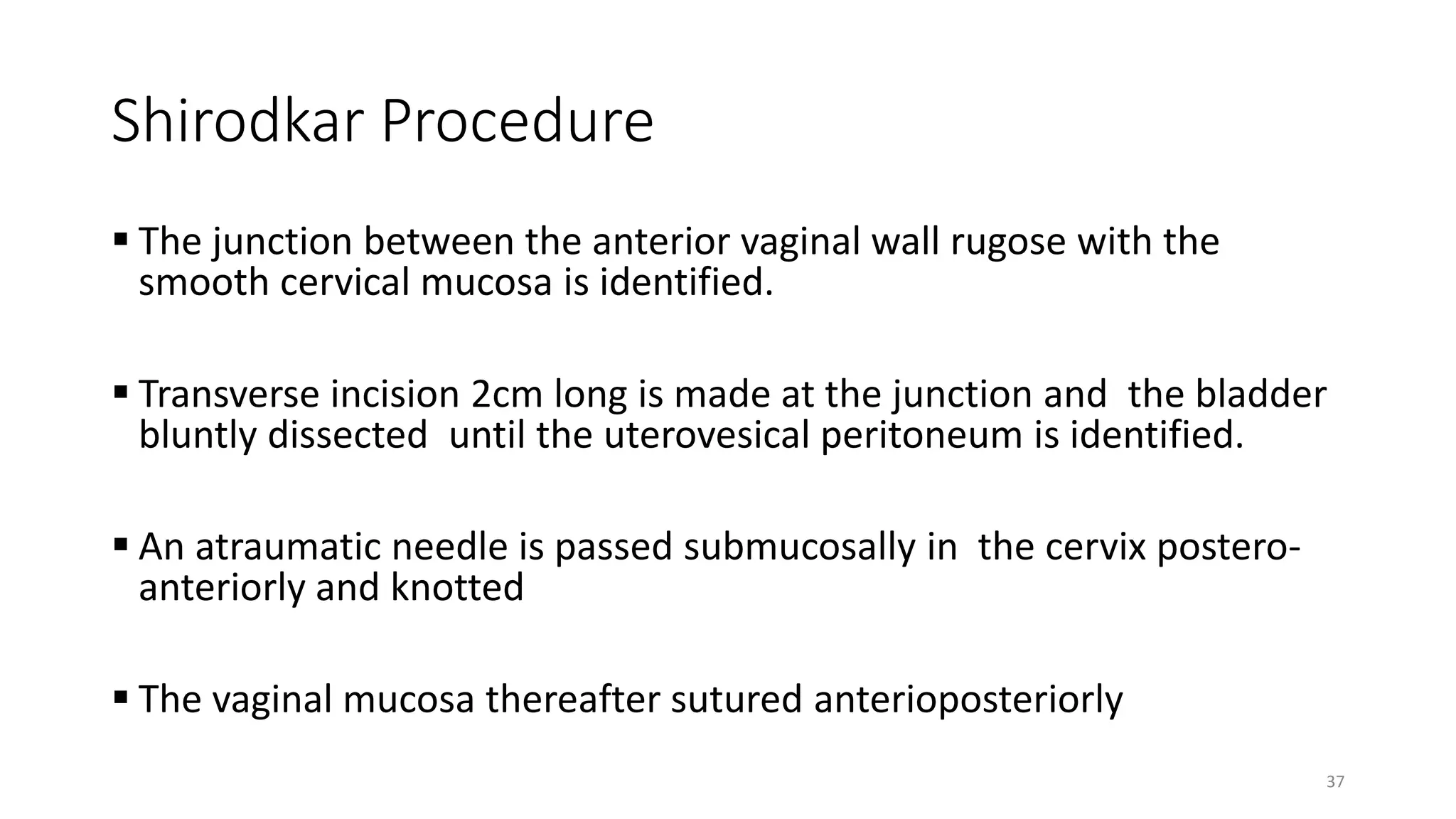 Management of Cervical Incompetence | PPTX