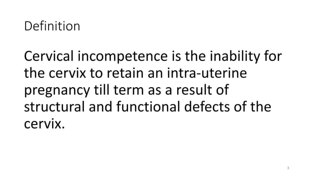 Management of Cervical Incompetence | PPTX