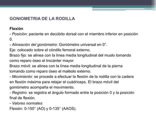Goniometria de los miembros inferiores | PPTX