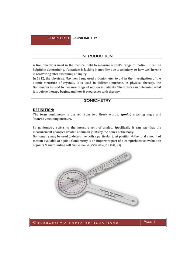 Goniometry | PDF