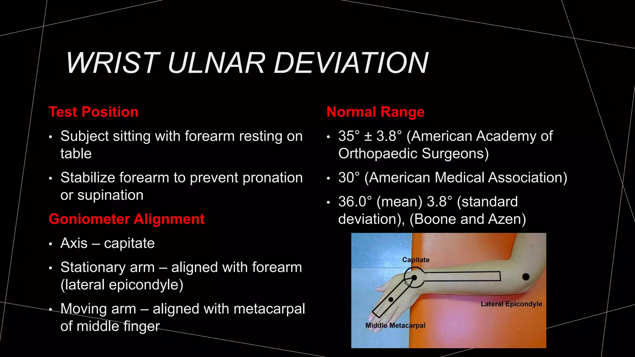 Goniometry for Wrist & Fingers | PPTX