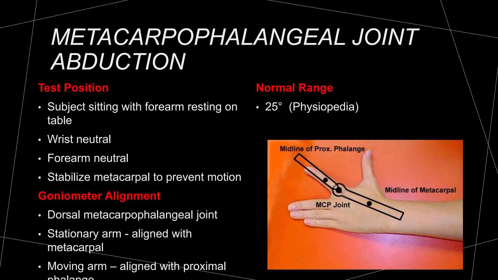 Goniometry for Wrist & Fingers | PPTX
