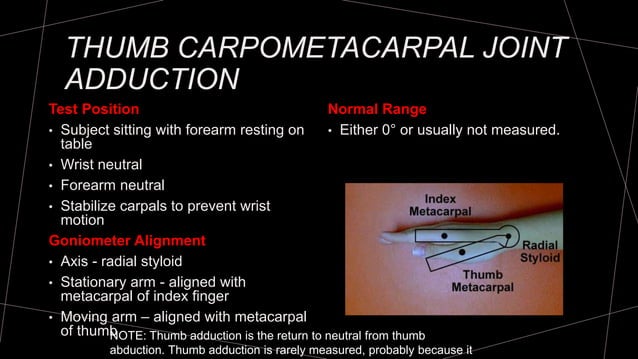 Goniometry for Wrist & Fingers | PPTX