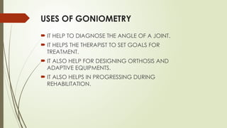 'GONIOMETRY OF ELBOW JOINT. And details how to take range of motion | PPTX