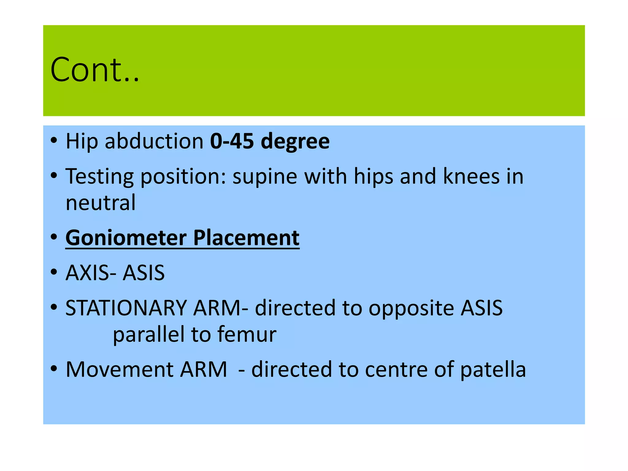 Goniometry of lower limb joints/ROM of lower limb joints | PPTX