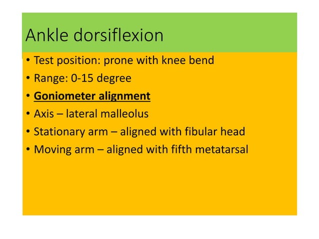 Goniometry of lower limb joints/ROM of lower limb joints | PPTX
