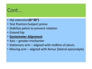 Goniometry of lower limb joints/ROM of lower limb joints | PPTX