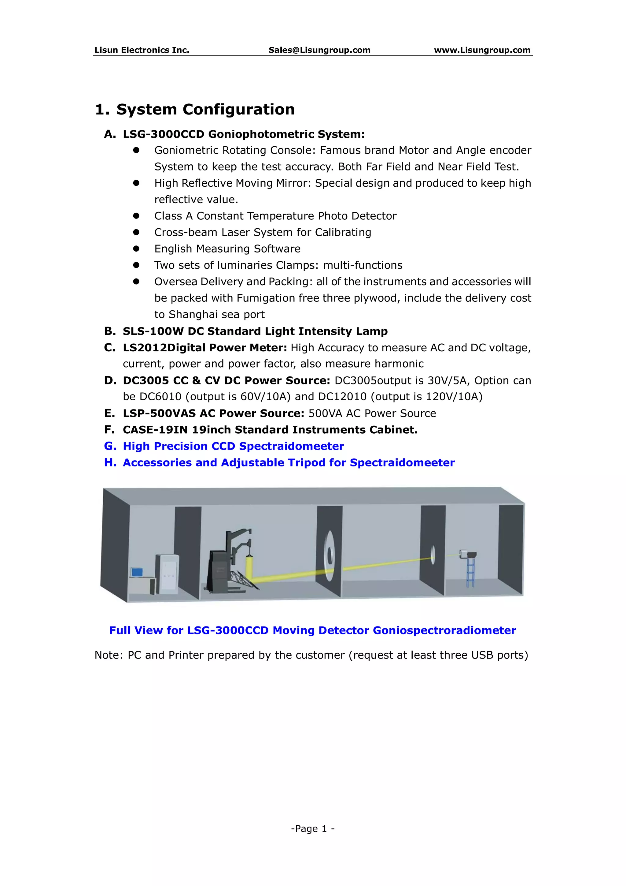 LISUN Goniospectroradiometer with-moving-mirror LSG-3000CCD | PDF