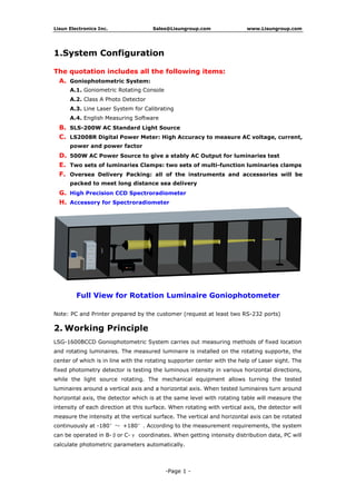 Goniospectroradiometers lsg-1600bccd | PDF