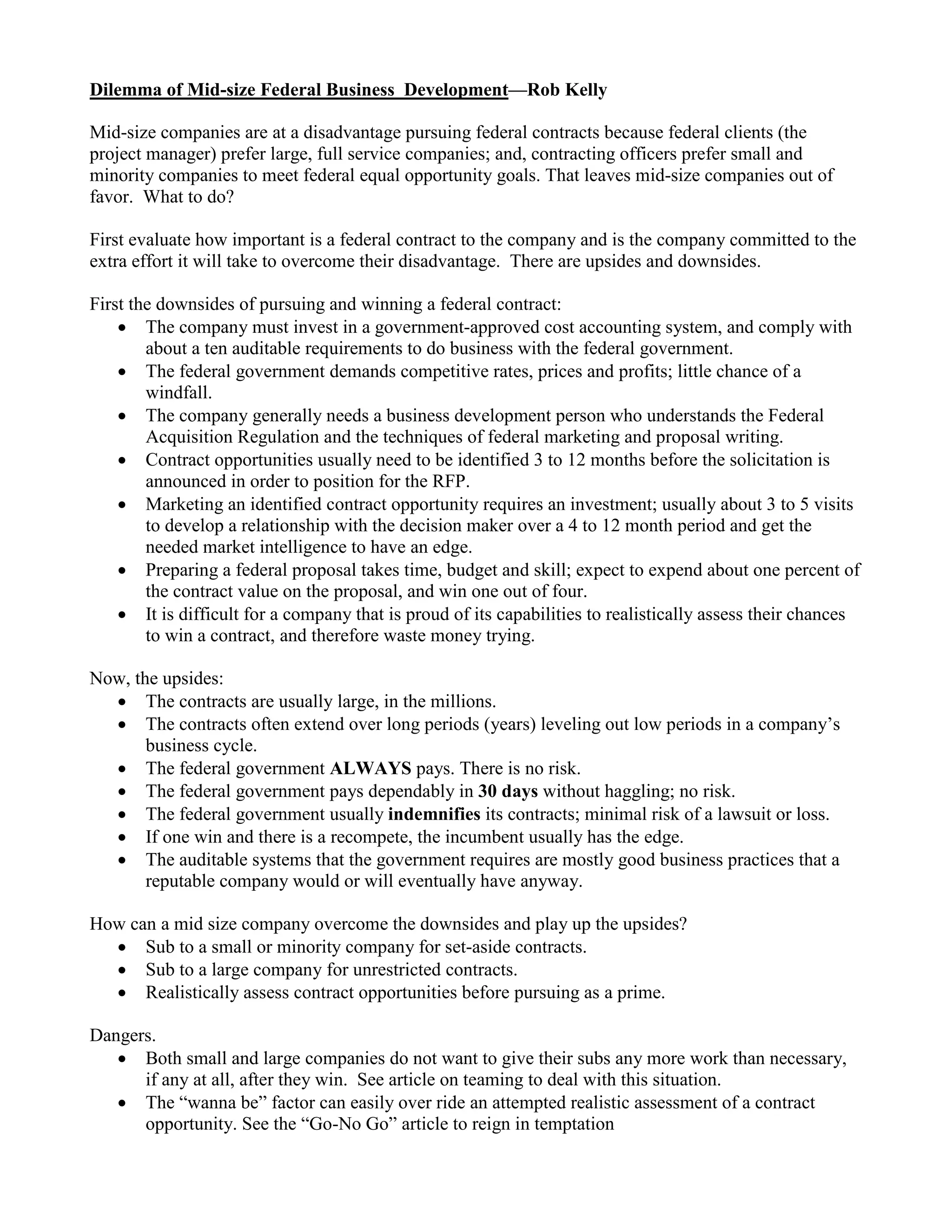 Bid, No-Bid Decision Making | PDF