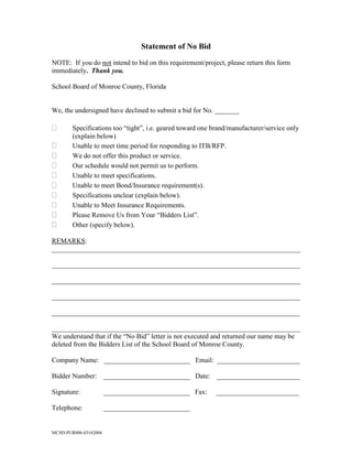 Bid, No-Bid Decision Making | PDF