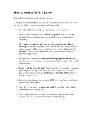 Bid, No-Bid Decision Making | PDF