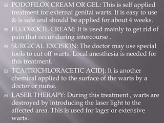 Gonorrhea and GENITAL WARTS | PPTX