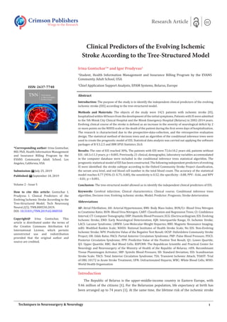 Clinical Predictors of the Evolving Ischemic Stroke according to the ...