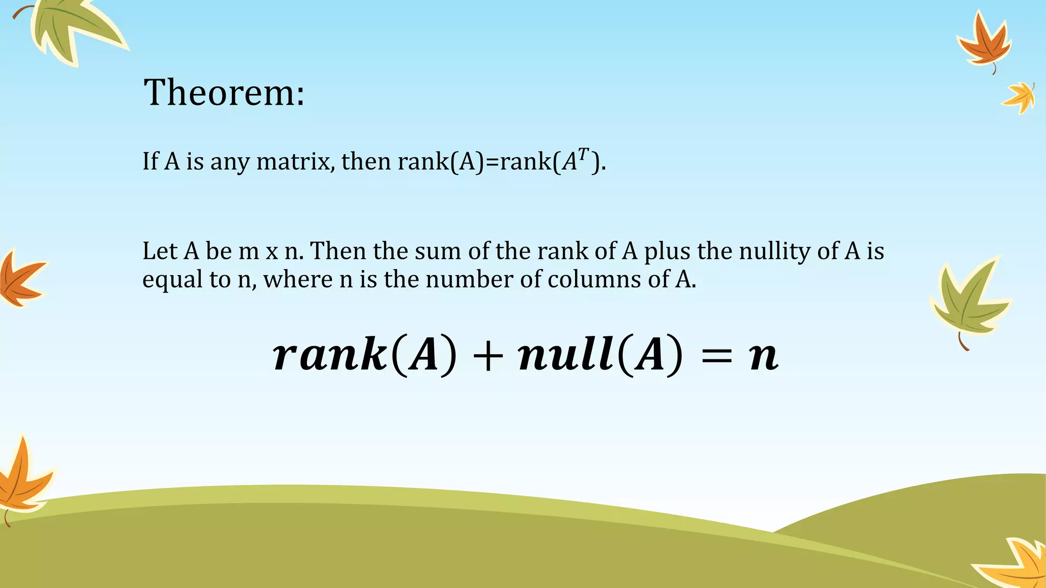Rank nullity theorem | PPTX