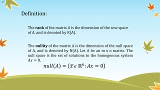 Rank nullity theorem | PPT