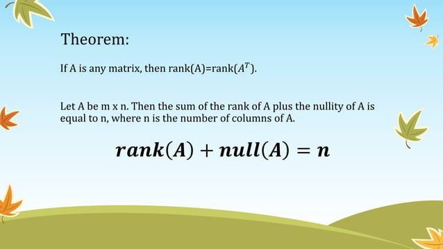Rank nullity theorem | PPT