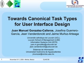 Towards Canonical Task Types for User Interface Design | PPT