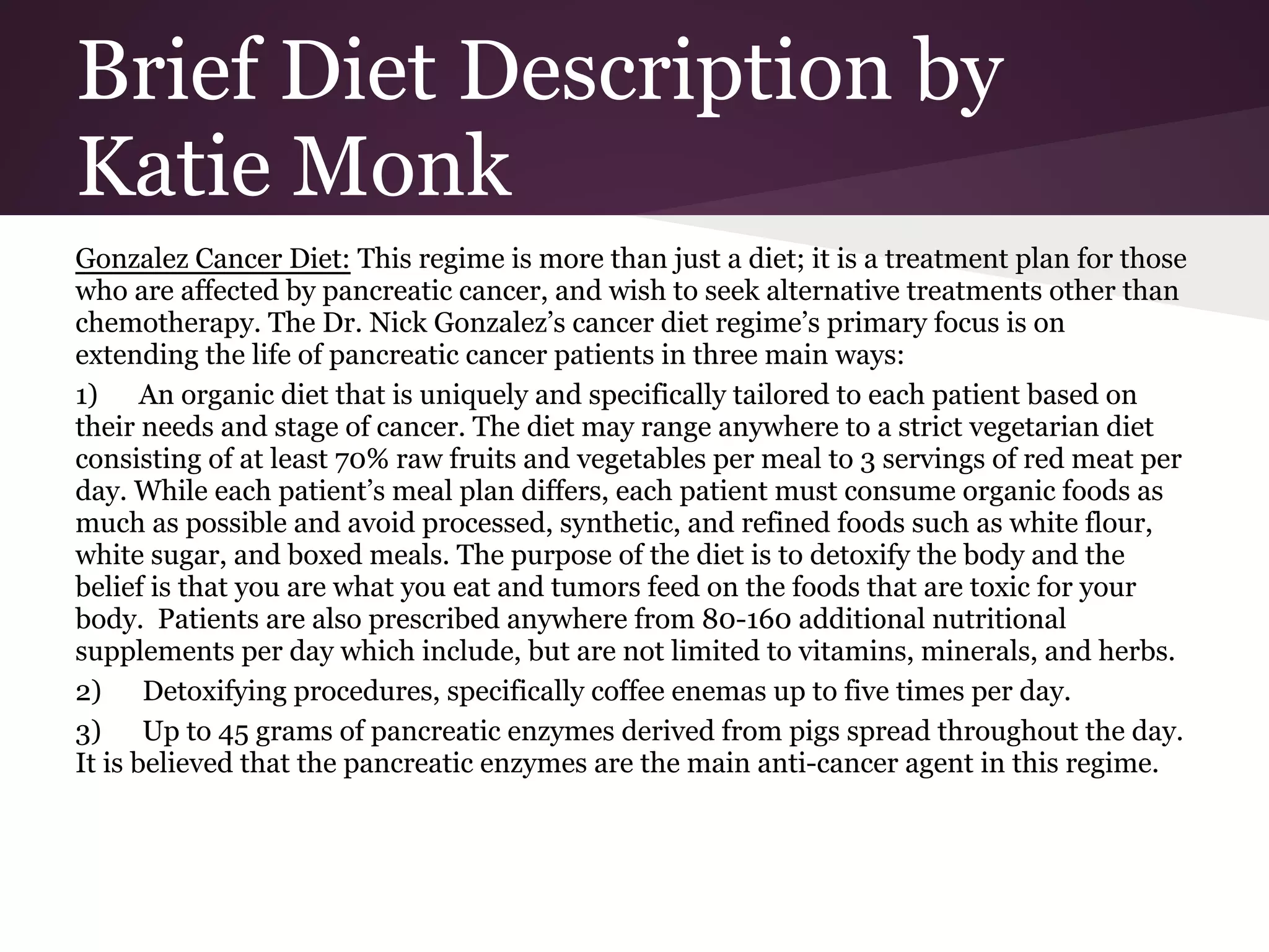 Gonzalez diet katie monk with consensus statement | PDF