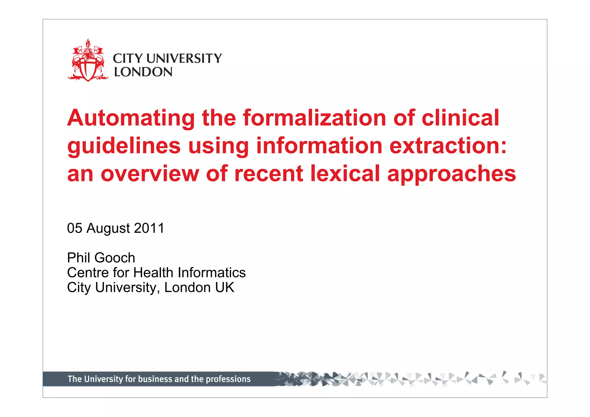 Automating the formalization of clinical guidelines using information extraction | PDF | Heart ...