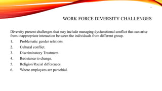 Diversity and the workforce, challenges of diversity.pptx