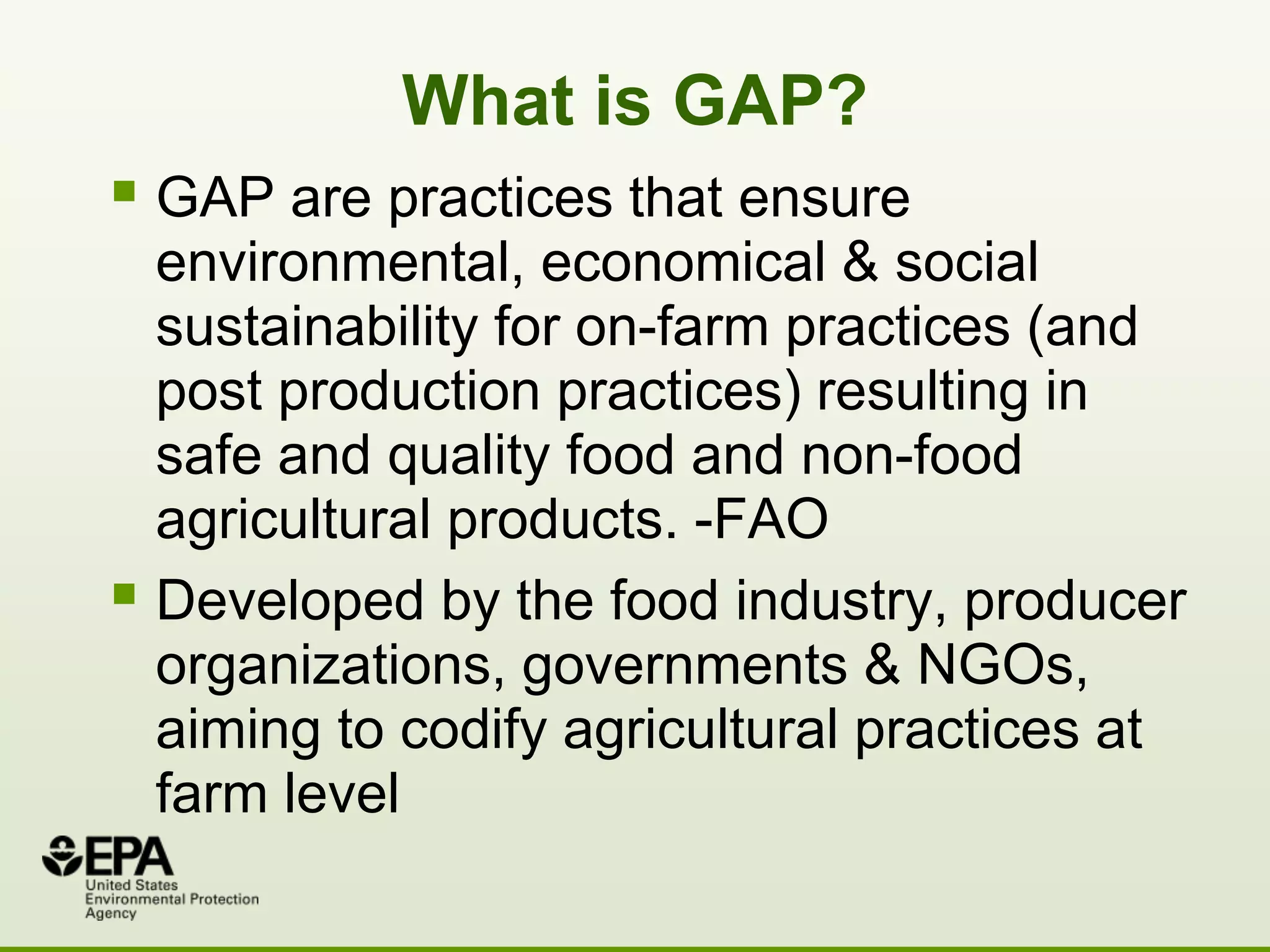 Good agricultural-practices-GAPs by Md. Abdul Momin Sheikh | PPTX
