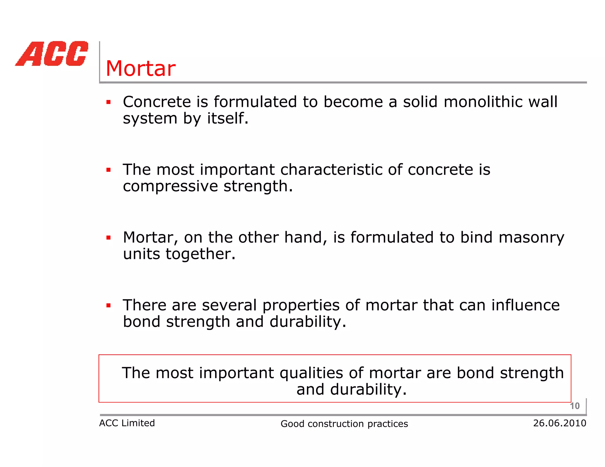 Good construction practices - Part 2 - ACC | PDF