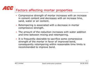 Good construction practices - Part 2 - ACC | PDF