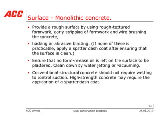 Good construction practices - Part 2 - ACC | PDF
