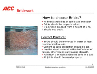 Good construction practices - Part 2 - ACC | PDF