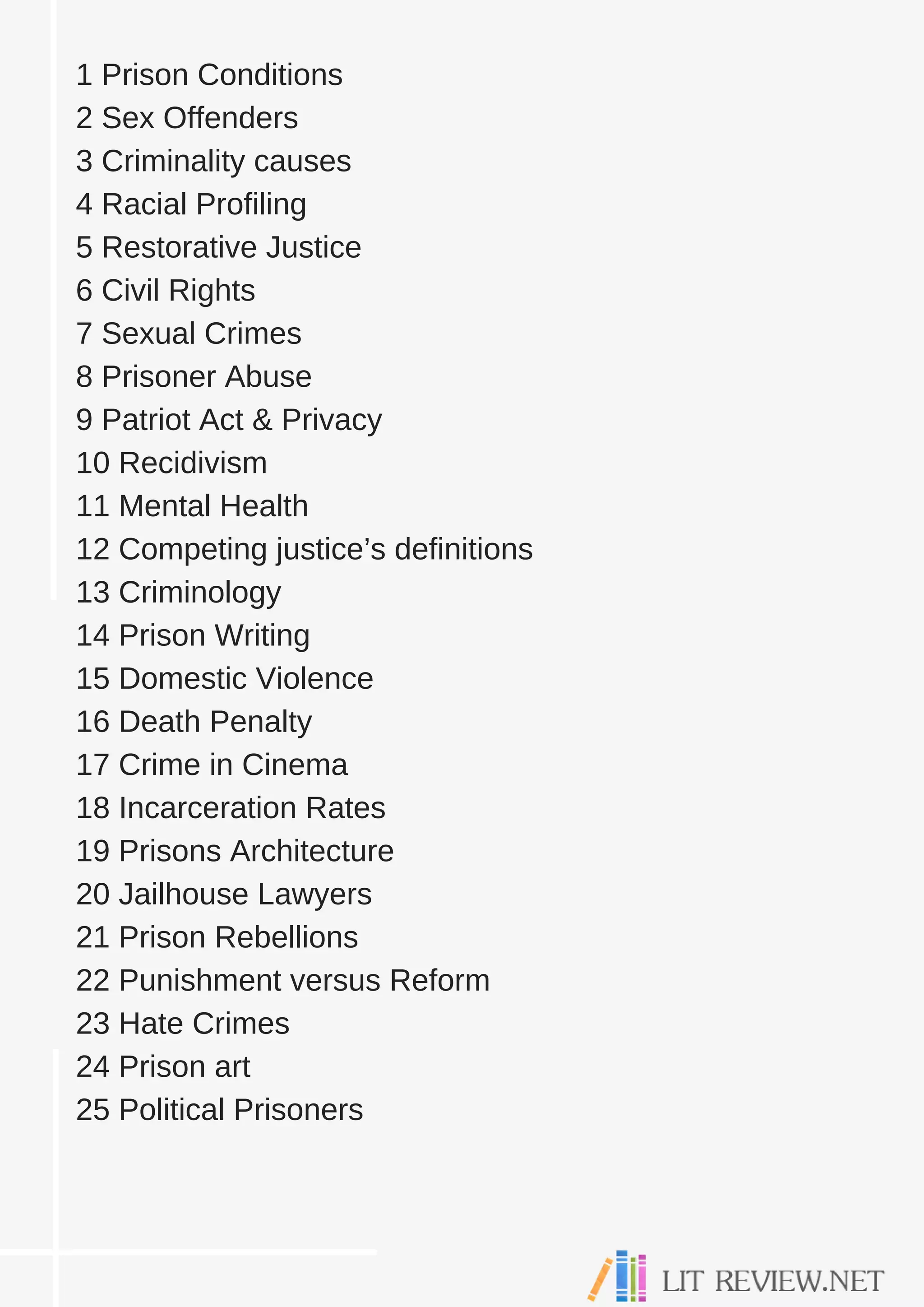 50 Great Criminal Justice Literature Review Topics | PDF