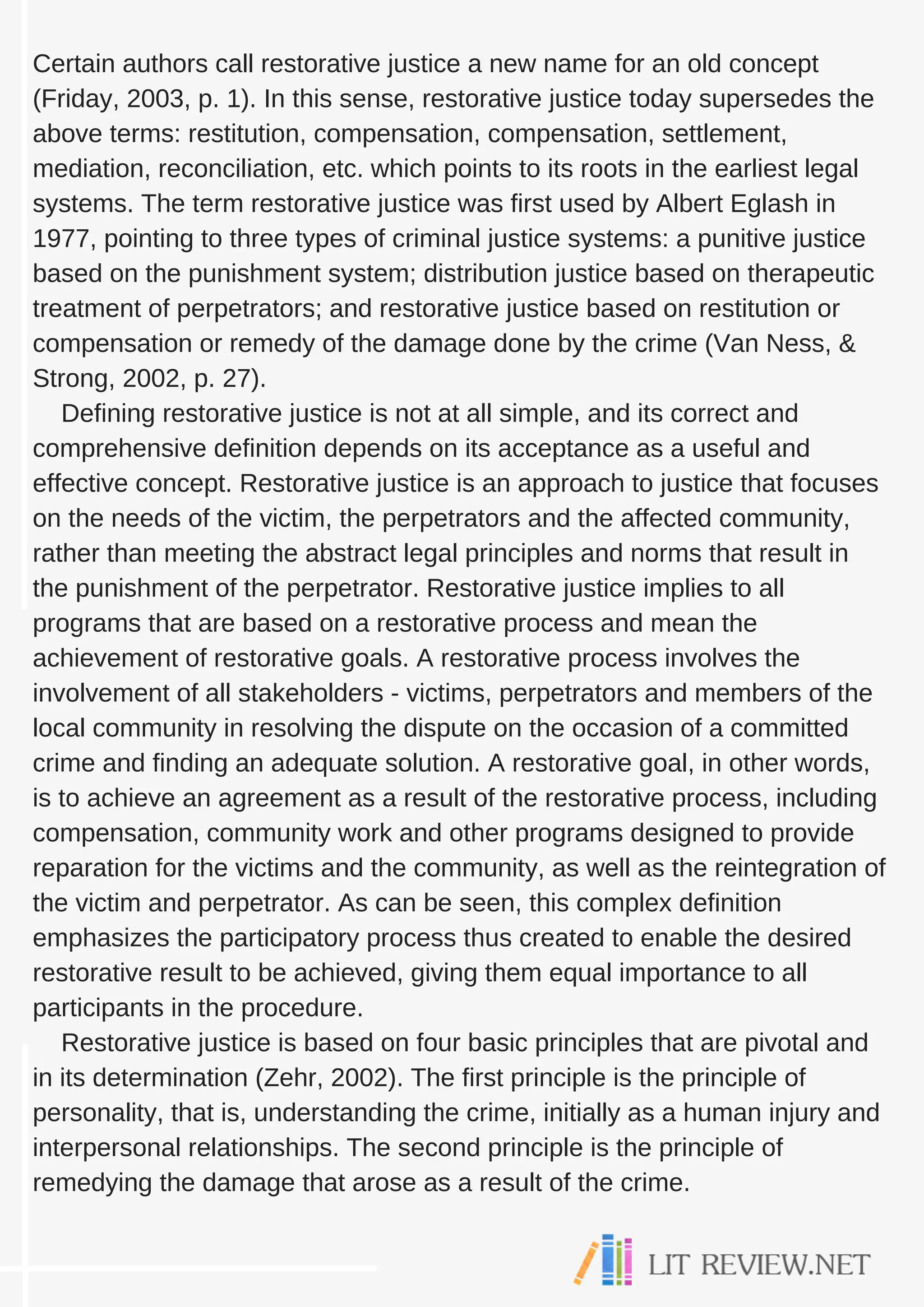 Example of a Criminal Justice Literature Review | PDF