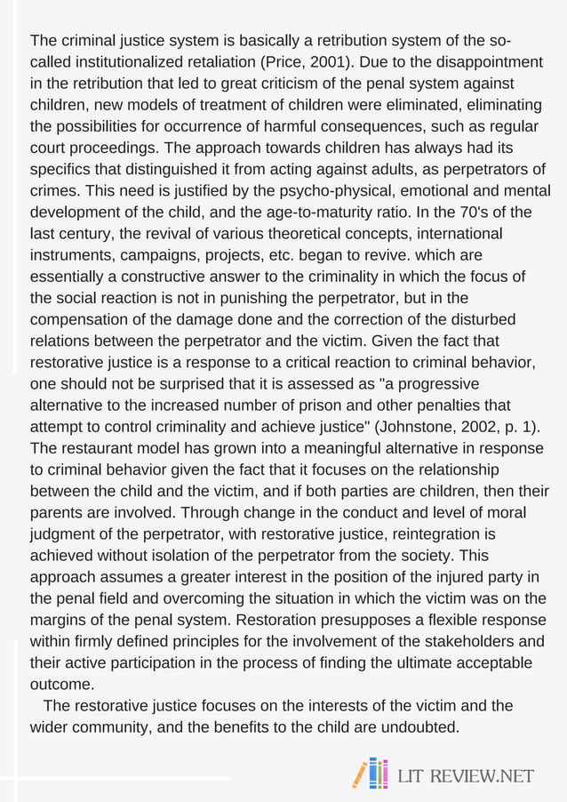 Example of a Criminal Justice Literature Review | PDF