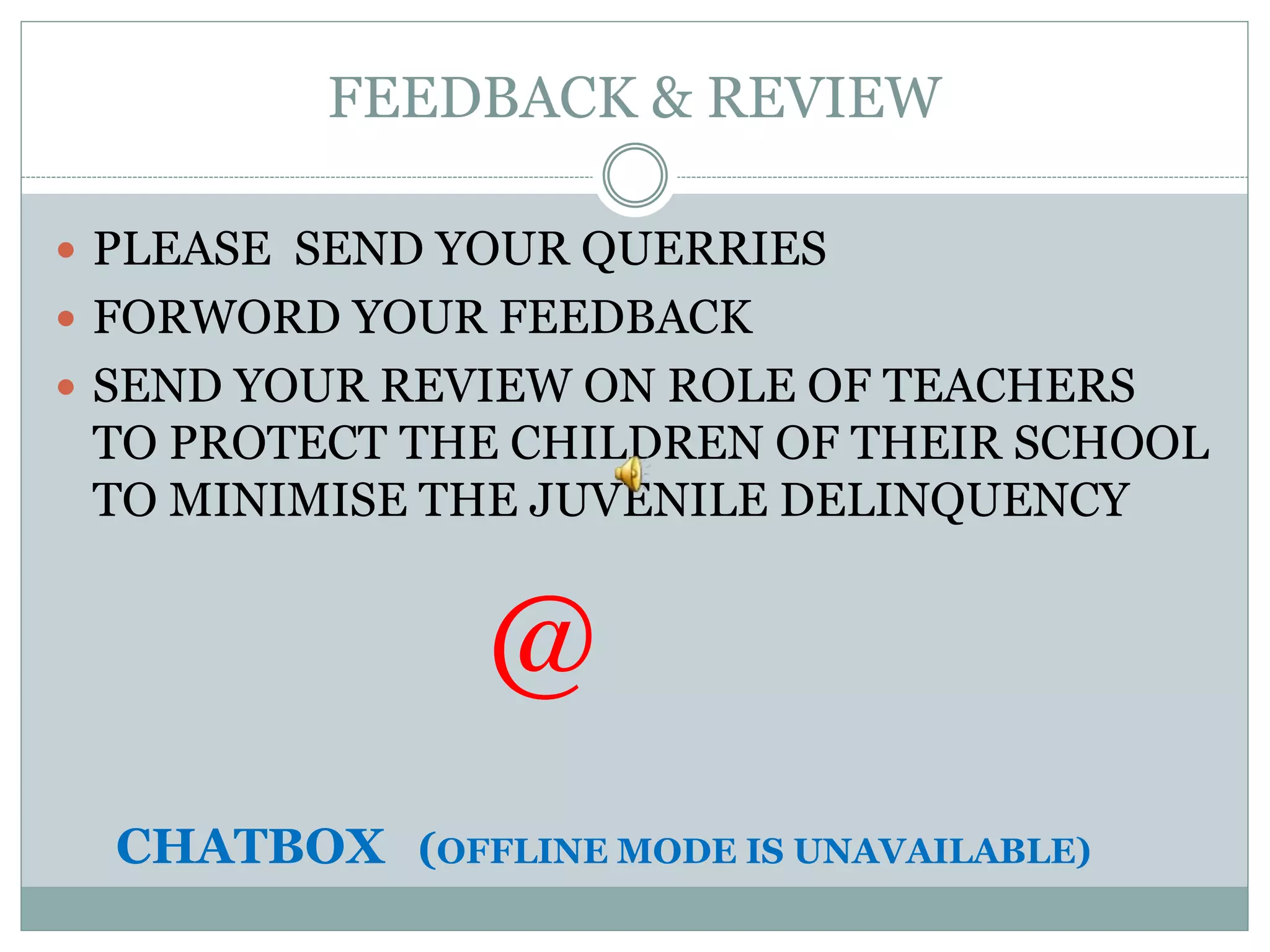 JUVENILE DELINQUENCY FOR B.Ed . STUDENTS | PPTX