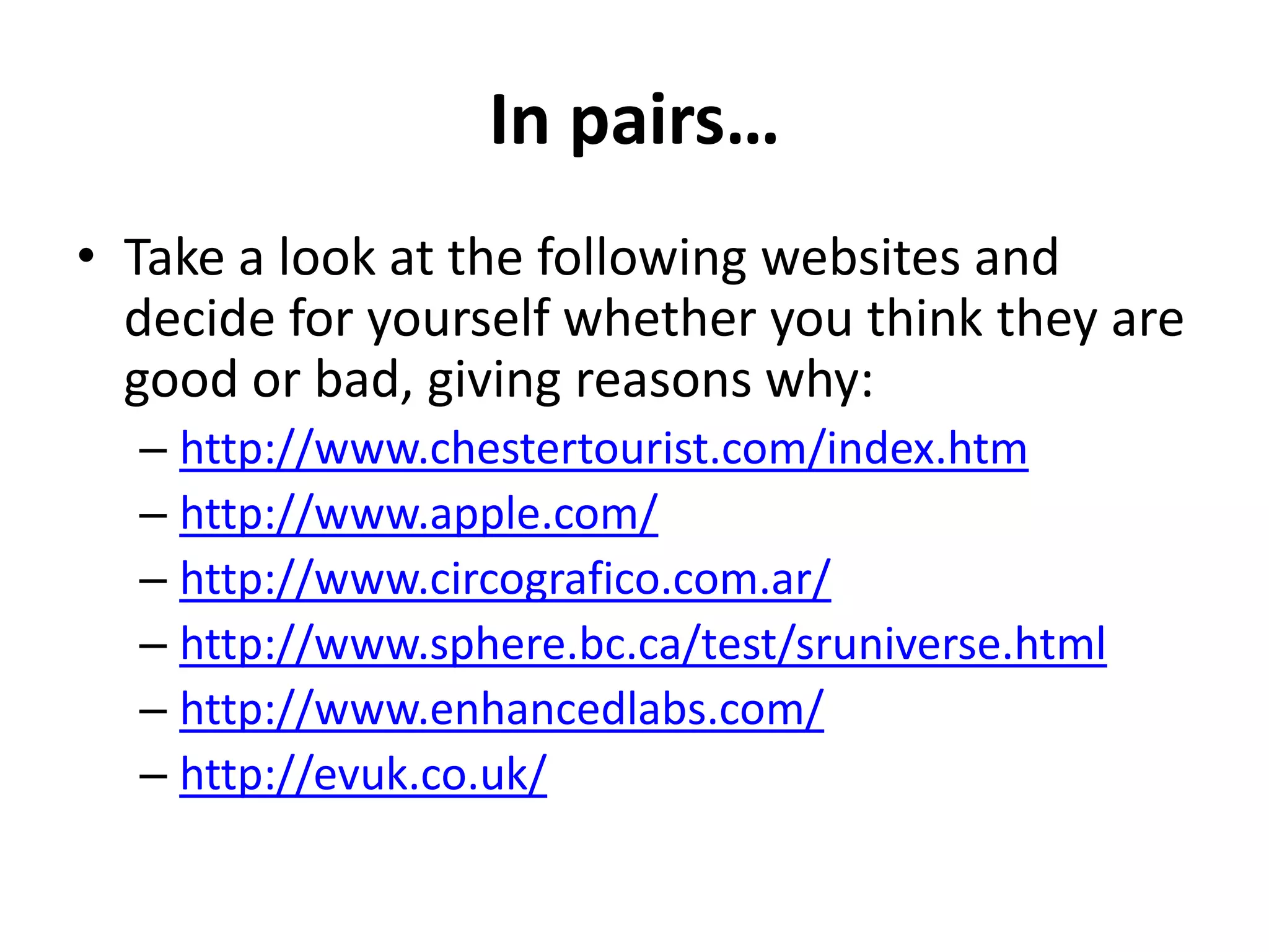 Good and bad design features | PPTX