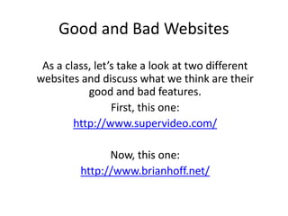 Good and bad design features | PPT