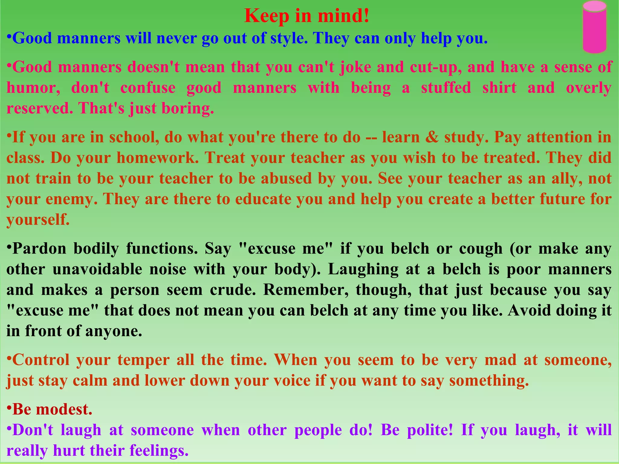 Good and bad manners | PPT