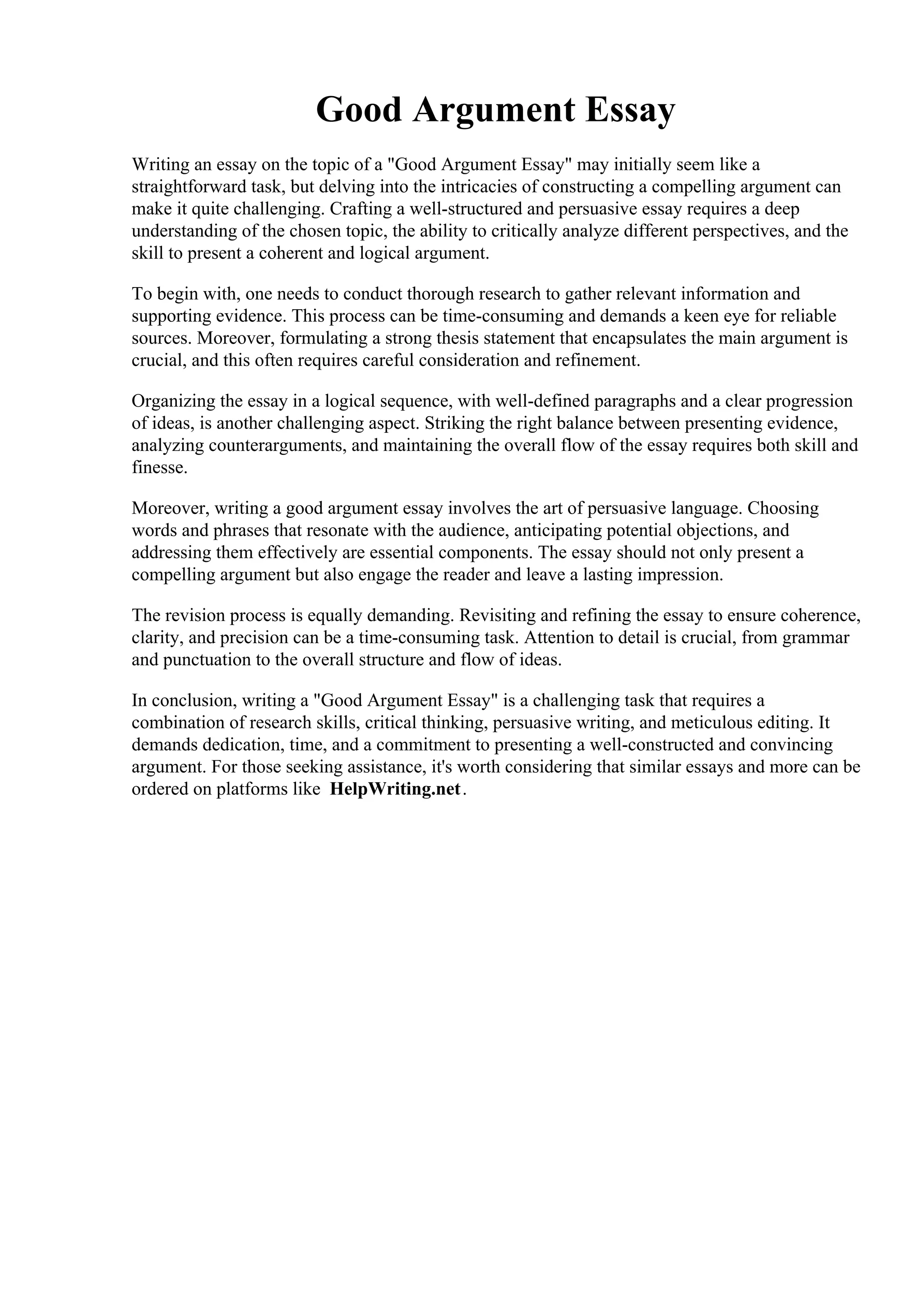 Good Argument Essay. What Is an Argumentative Essay? Simple Examples To ...