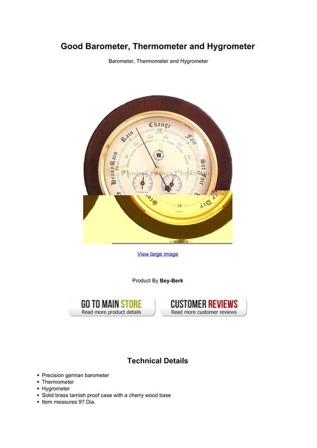 Good barometer thermometer and hygrometer | PDF