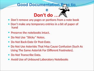 good bdocumentation practice for pharmas | PPTX