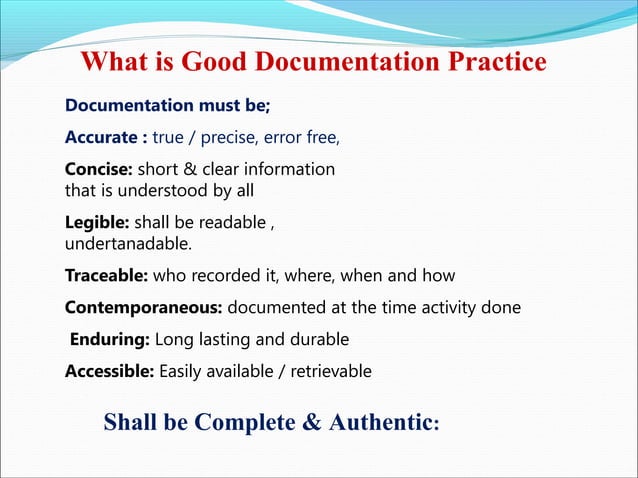 good bdocumentation practice for pharmas | PPT