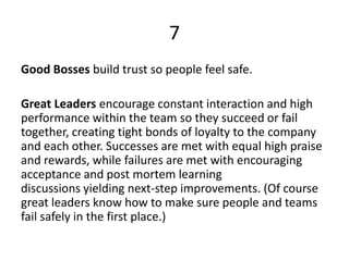 Good boss or great leader | PPTX