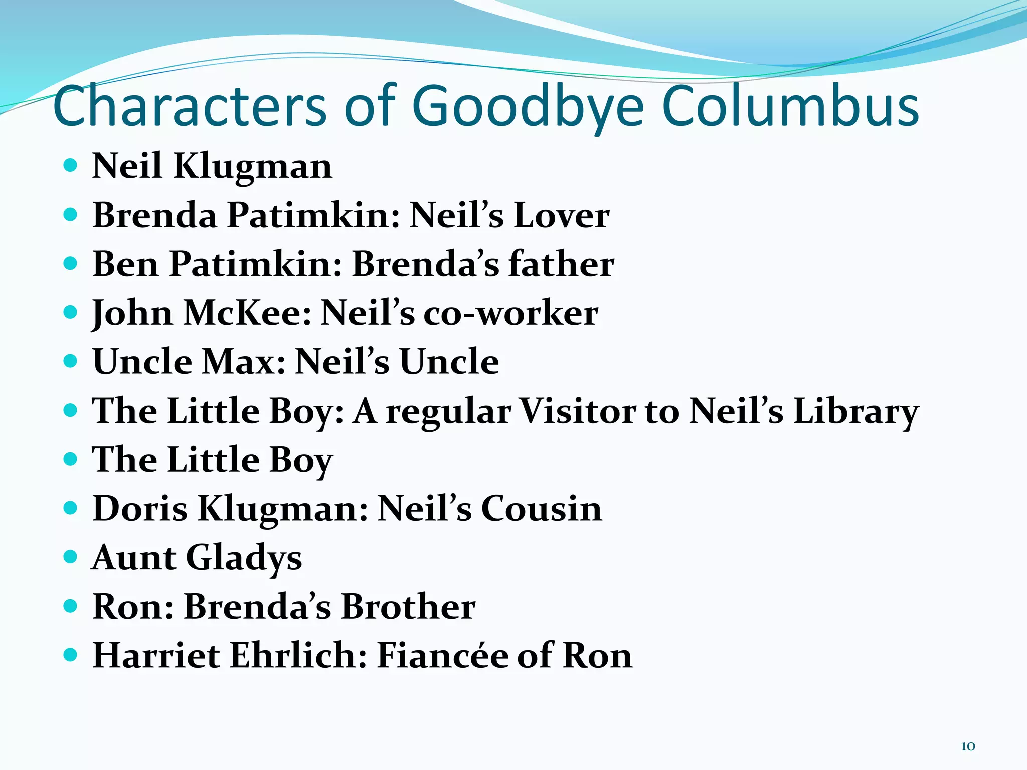 Goodbye Columbus.pptx | Fiction | Books and Literature