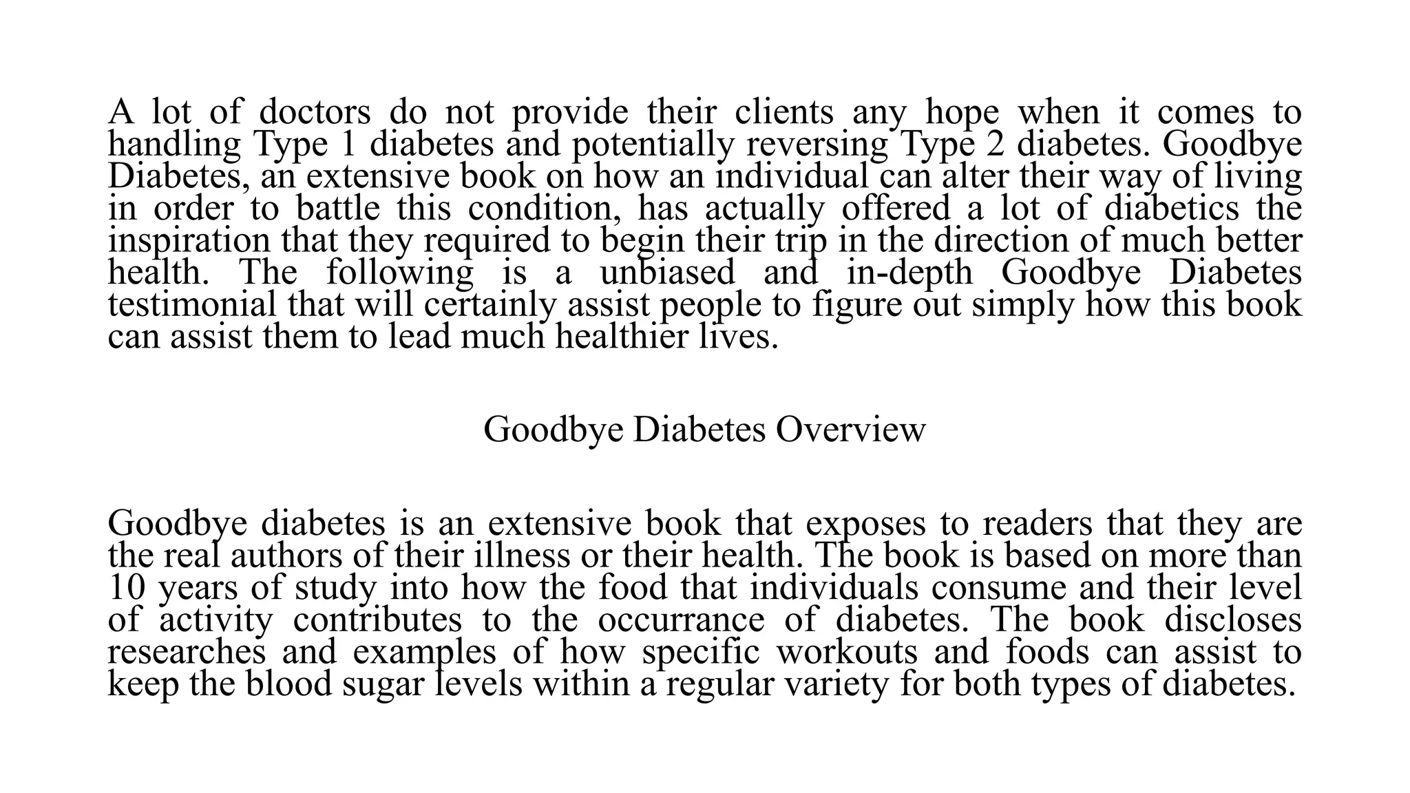 Goodbye Diabetes book | PDF | Diabetes | Diseases and Conditions
