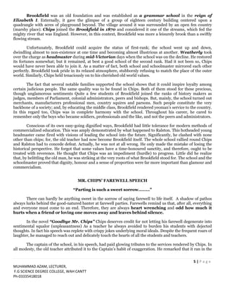 Good-bye Mr.Chips by Muhammad Azam | PDF