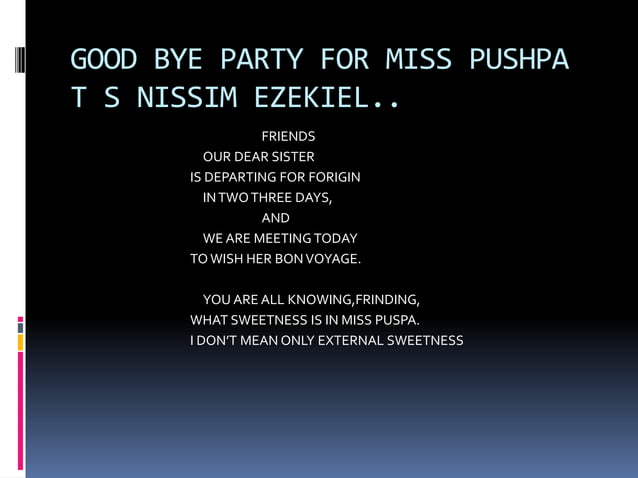 Good bye party for miss pushpa | PPT