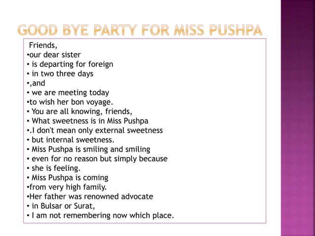 Good bye party for miss pushpa ts | PPT