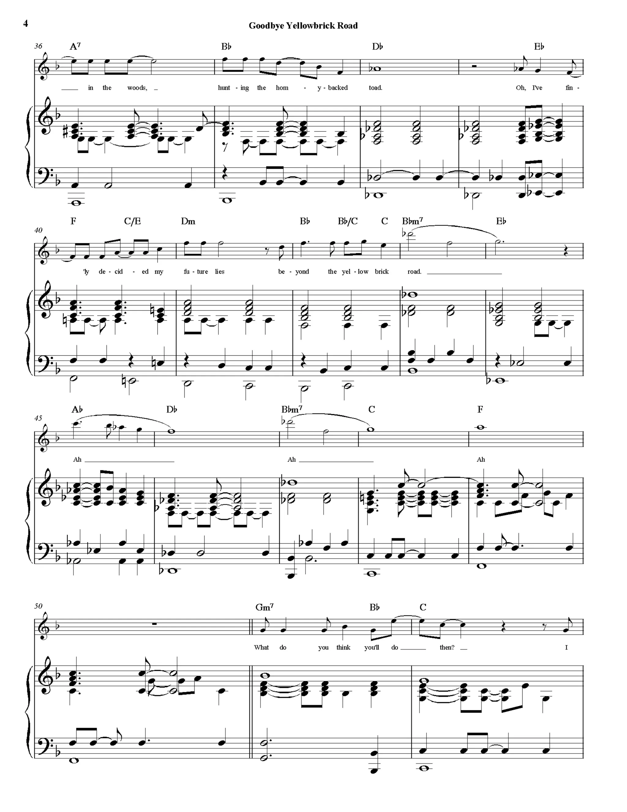 Goodbye yellow brick road (arr. pianojohn) | PDF