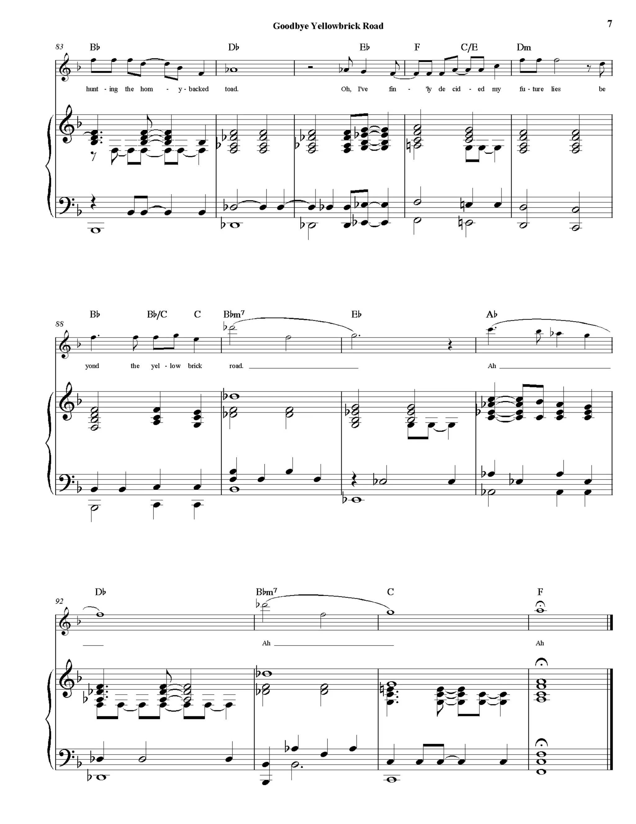 Goodbye yellow brick road (arr. pianojohn) | PDF